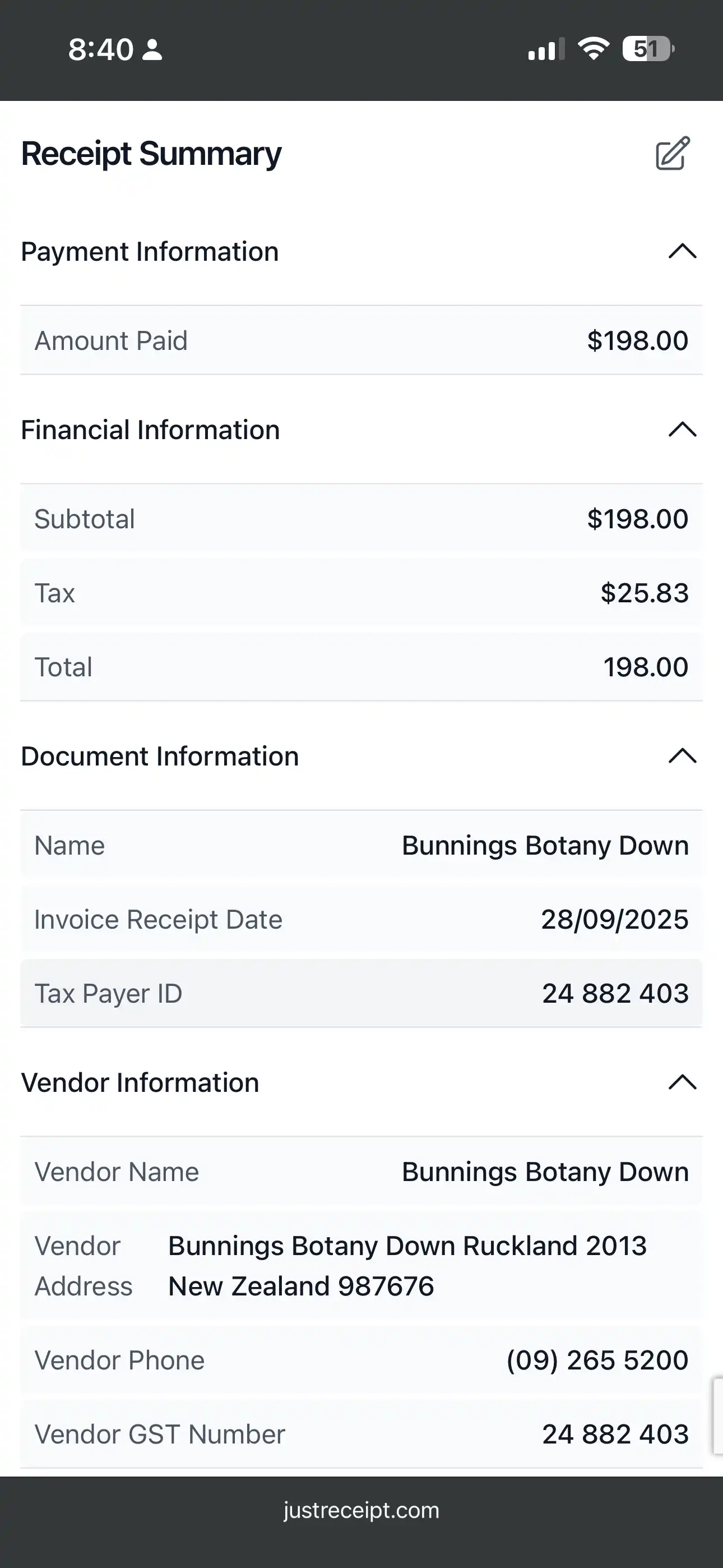 Just Receipt - Store, organize, and track your receipts